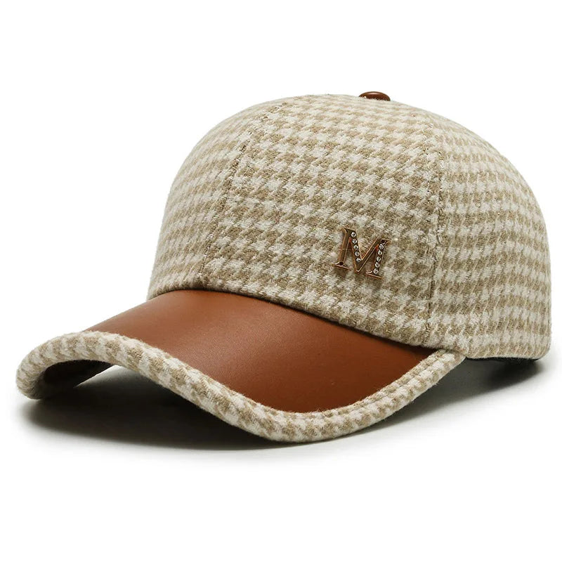 Houndstooth Leather Cap – Avery's Cove